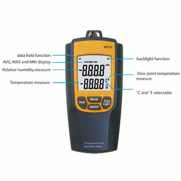 Digital Temperature Humidity Meter With Dew Point, Digital Temperature ...